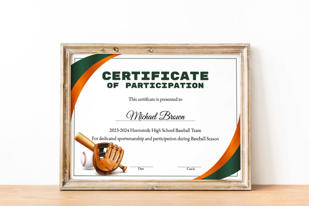 Editable Baseball Certificate Template, Sports Certificate Award ...