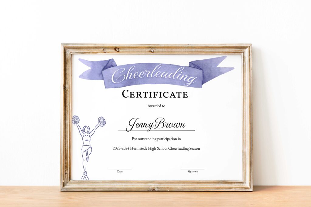 Cheerleader Certificate Template, EDITABLE End of Season Cheer Awards ...