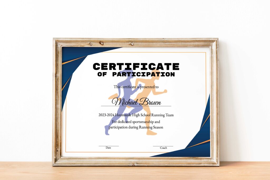 Editable Running Certificate Award Template, Sports Certificate ...