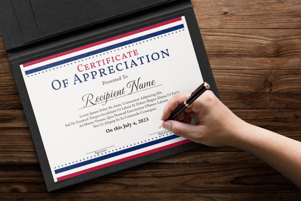 Editable American Certificate, Printable Certificate Template American ...
