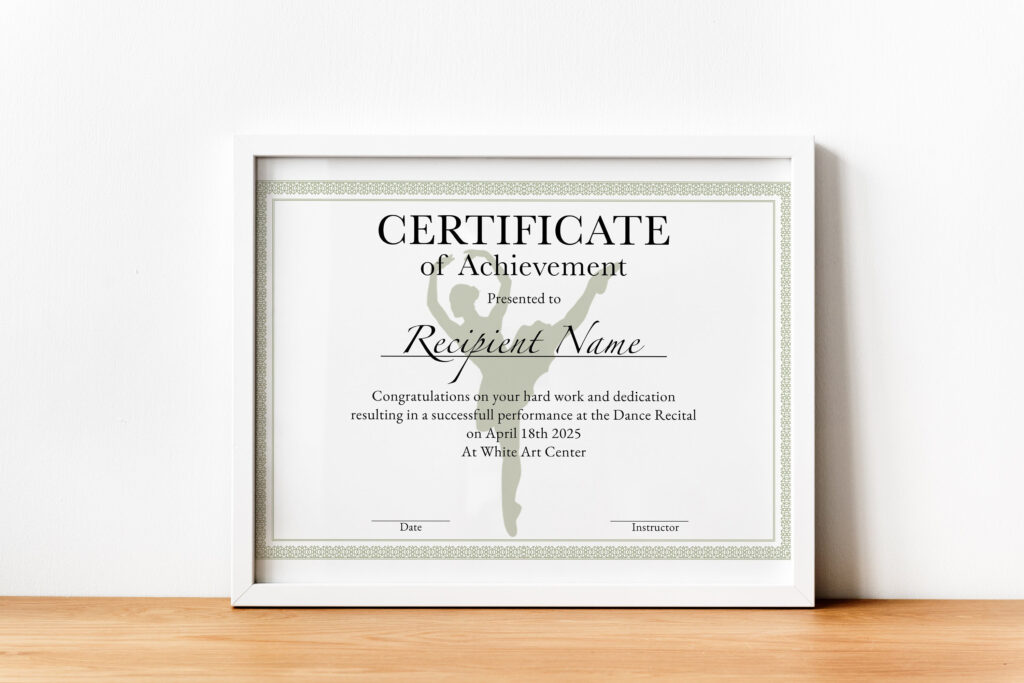 Editable Ballet Awards Certificate Template, Ballet Dancer Award ...