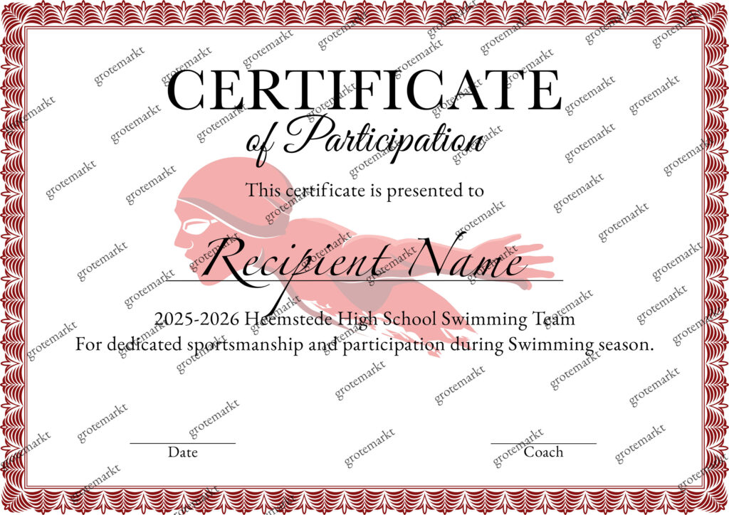 EDITABLE Swim Team Award Certificates, Swimming Awards, Printable Award ...