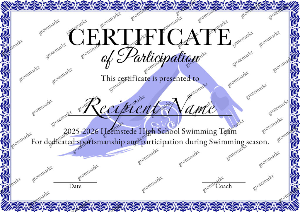 EDITABLE Swim Team Award Certificates, Swimming Awards, Printable Award ...
