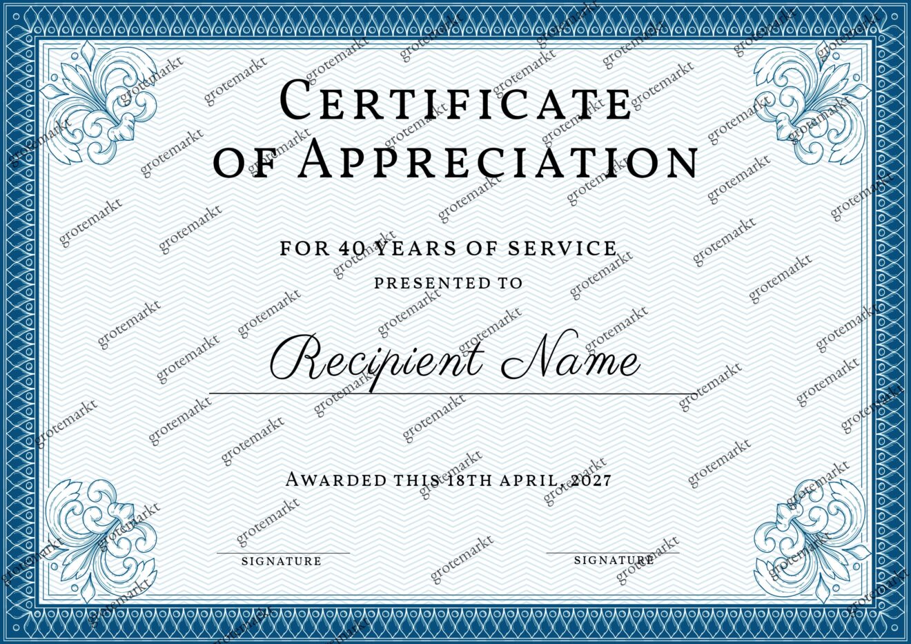 Editable Certificate Years of service, Years of Service Certificate ...