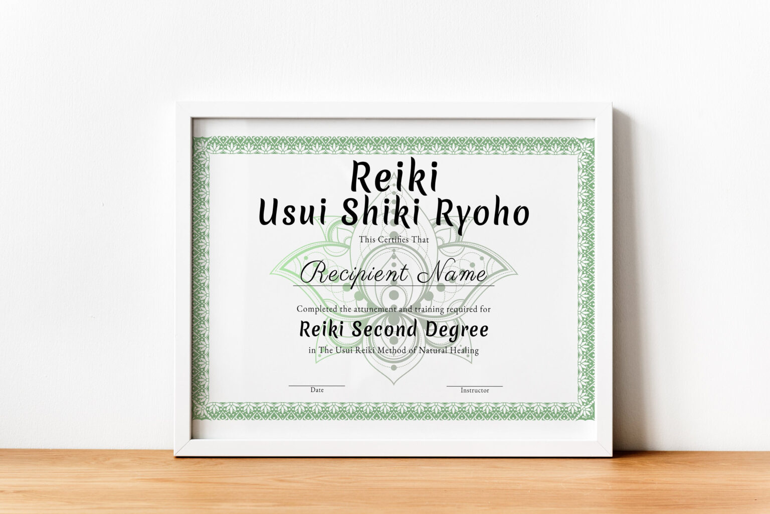 Reiki Certificates - Levels I, II, III and Master, Editable Certificate ...
