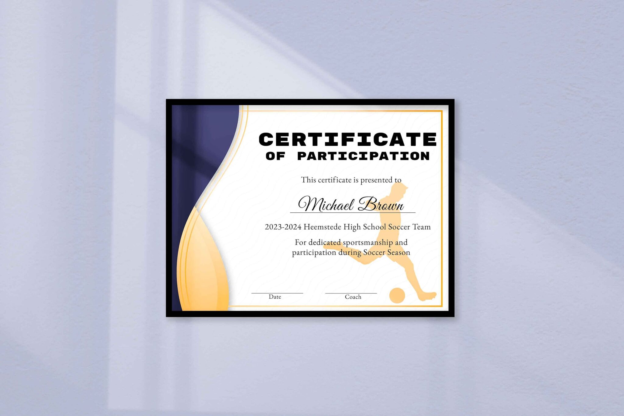 Editable Soccer Certificate Template, Printable Soccer Award ...