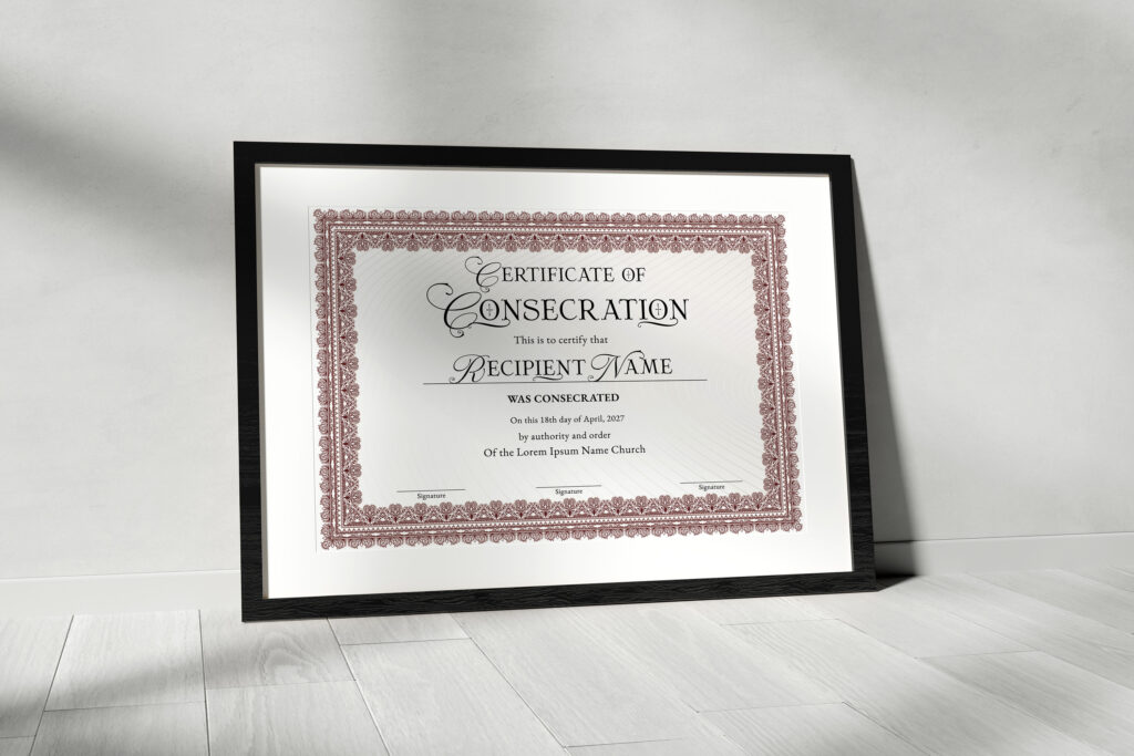 Editable Certificate of Consecration Template, Printable Consecration ...