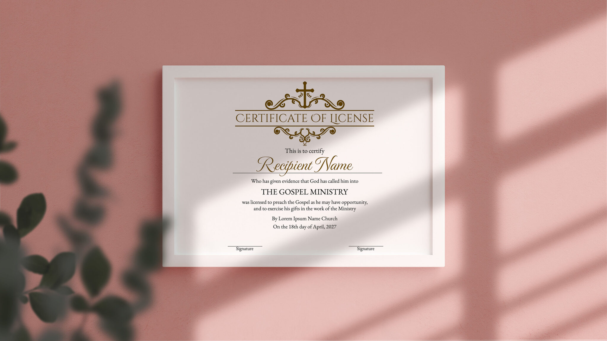 Editable License to Preach Template, Printable Certificate of License ...