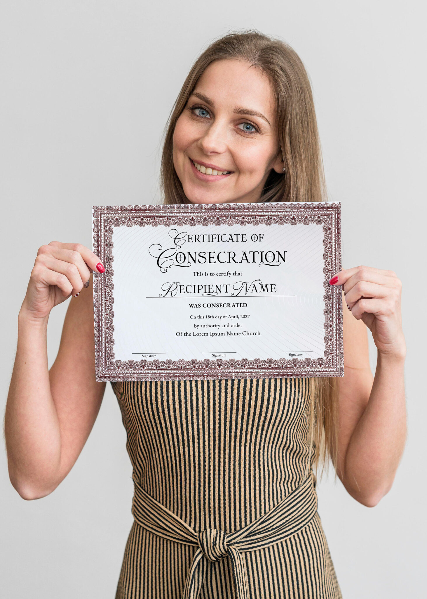 Editable Certificate of Consecration Template, Printable Consecration ...