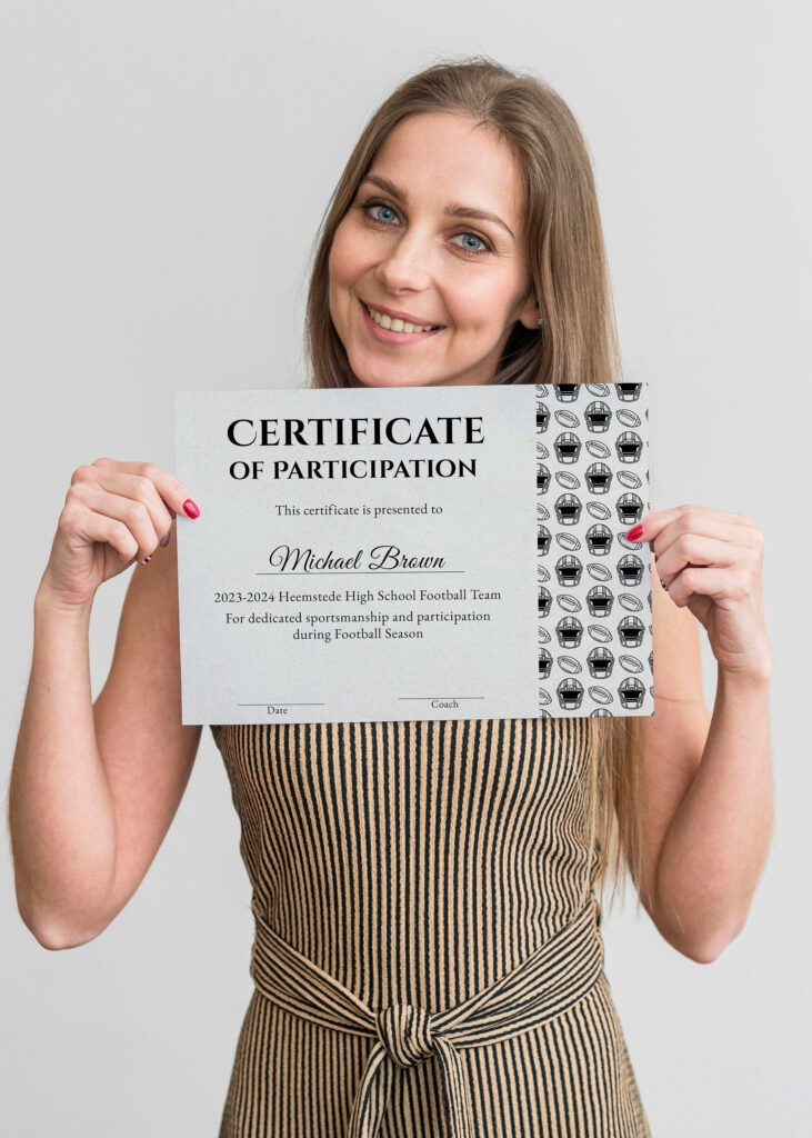 Editable American Football Certificate Template, Sports Certificate ...