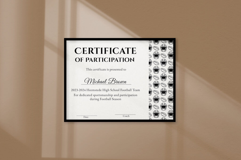 Editable American Football Certificate Template, Sports Certificate ...