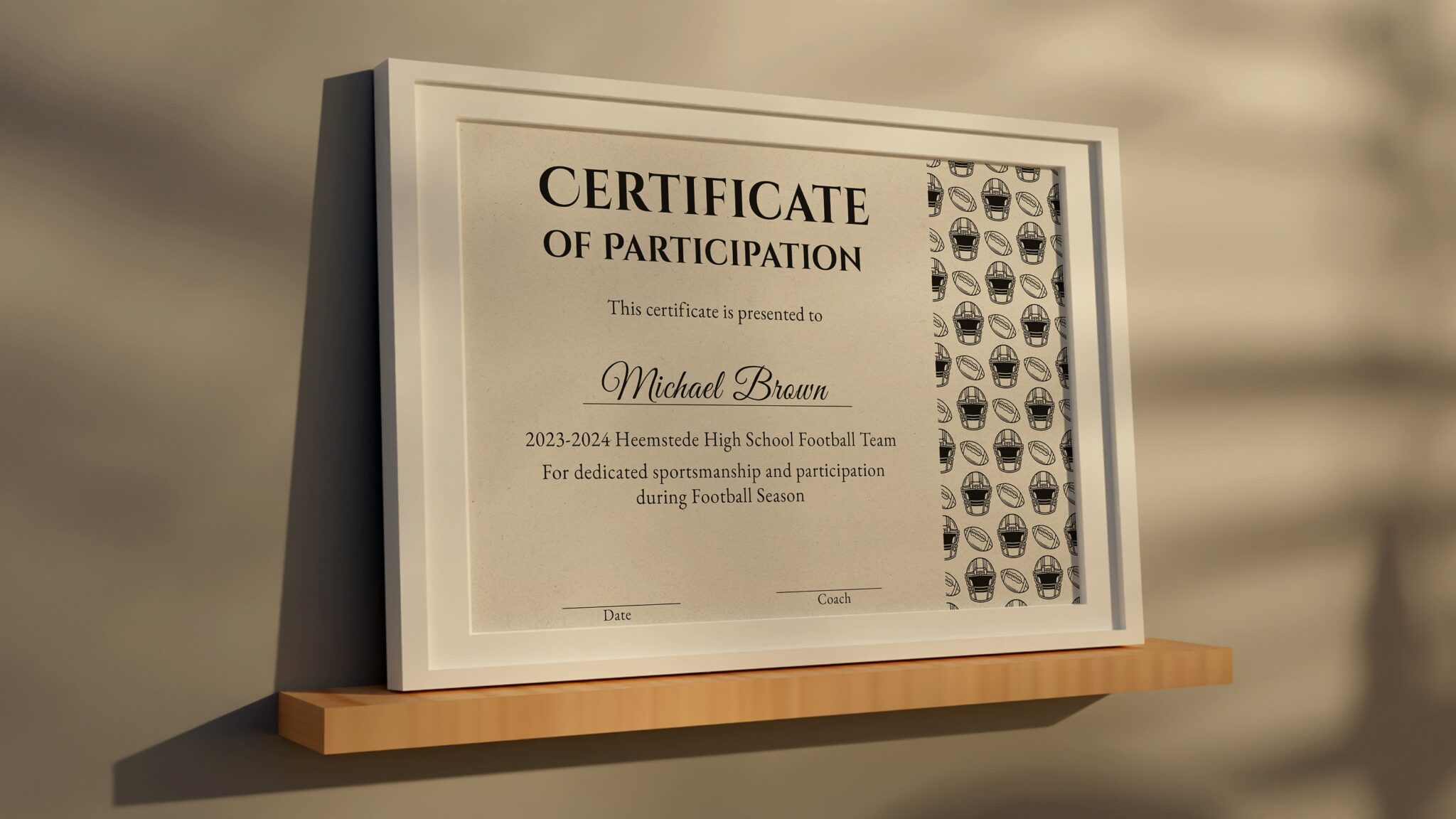 Editable American Football Certificate Template, Sports Certificate ...